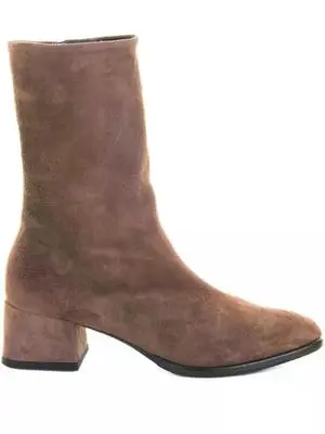 LORENZO MASIERO Suede Block-heel Ankle Boots