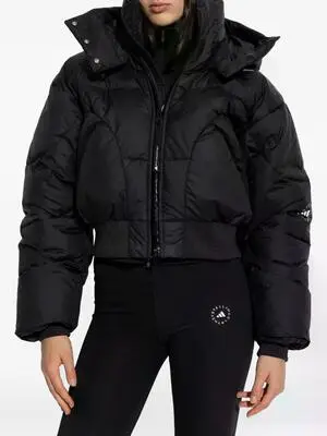 Adidas By Stella McCartney Hooded Quilted Jacket - Black