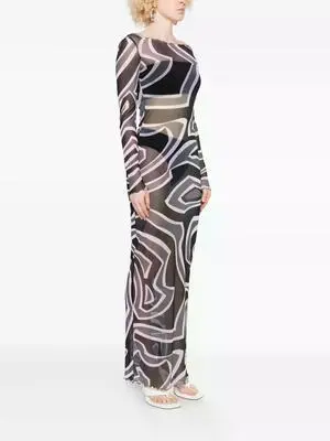 Emilio Pucci Labirinto-print Maxi Dress - Black