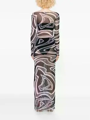 Emilio Pucci Labirinto-print Maxi Dress - Black