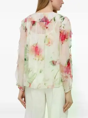 BOSS Floral-print Ruffled Blouse
