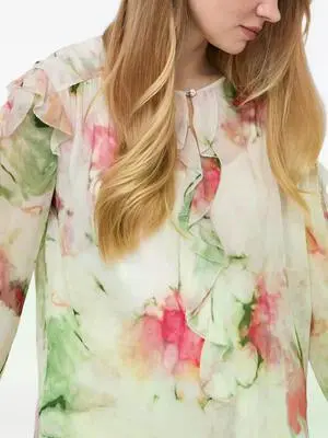 BOSS Floral-print Ruffled Blouse