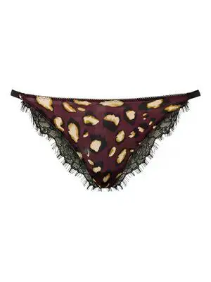 TWINSET Animal-print Lace-trimmed Briefs - Red