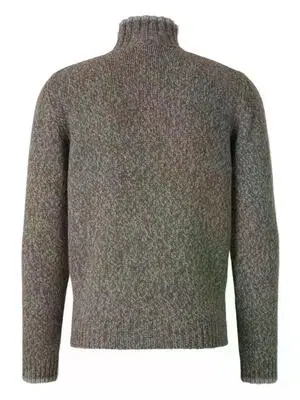 Fedeli Half-zip Ribbed Organic-cotton Sweater
