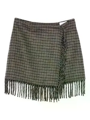 P.a.r.o.s.h Checked Fringe Skirt