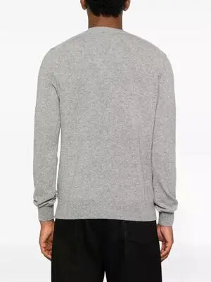 Play Comme Des Garcon Heart-embellished V-neck Sweater - Grey