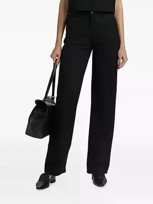 LOULOU High-waisted Straight-leg Pants With Belt Loops