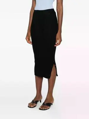 COURREGES Ribbed Knit Midi Skirt - Black