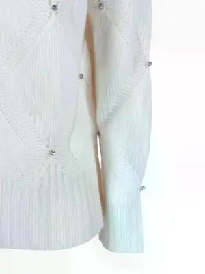 KANGRA Diamond-pattern Embellished Wool Sweater
