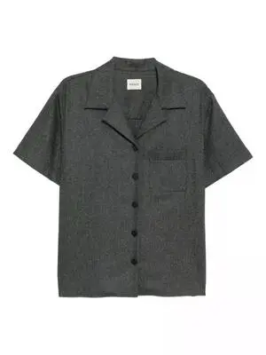 Khaite Riordan Buttoned Short-sleeve Shirt - Grey