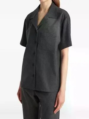 Khaite Riordan Buttoned Short-sleeve Shirt - Grey
