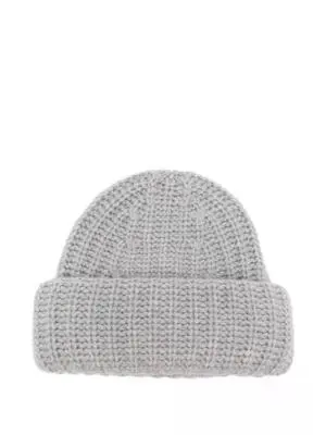 LISA YANG Ribbed Knit Beanie - Grey