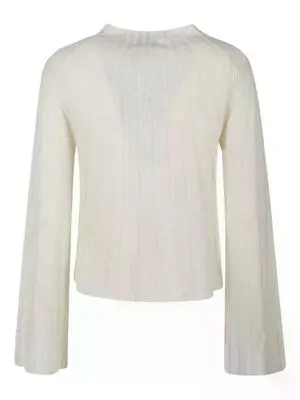 Loulou De Saison Koro Ribbed Bell-sleeve Sweater - White