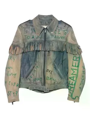 GOLDEN GOOSE Fringed Leather Jacket