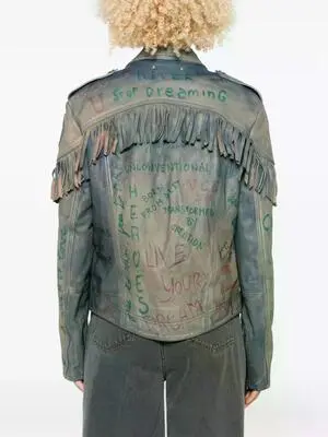 GOLDEN GOOSE Fringed Leather Jacket
