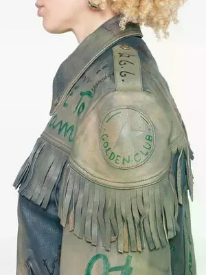 GOLDEN GOOSE Fringed Leather Jacket
