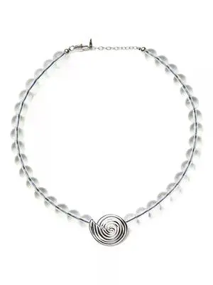 MISSOMA Spiral Pendant Beaded Necklace - Silver