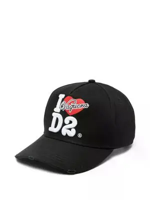 Dsquared2 Distressed Logo Cap - Black