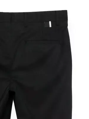 LOW BRAND Belt-loops Tailored Trousers - Black