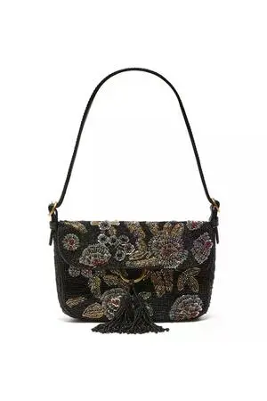 Malìparmi Beaded Floral Shoulder Bag