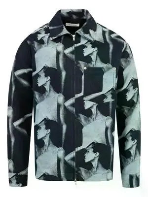 WALES BONNER Photographic-print Zip Jacket - Black