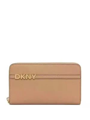 Dkny Logo-lettering Zip-around Wallet - Brown