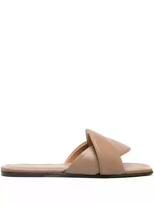 ATP ATELIER Crossover-strap Leather Sandals - Brown