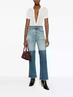Chloé Patchwork Frayed Jeans