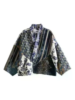 EMERGENCY ROOM Patchwork Velvet Jacket - Blue