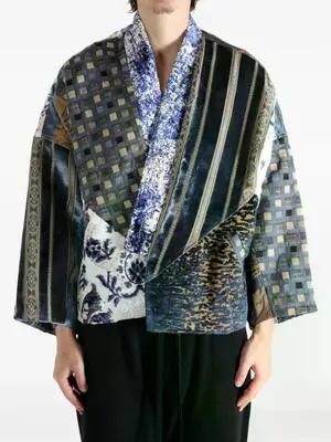 EMERGENCY ROOM Patchwork Velvet Jacket - Blue