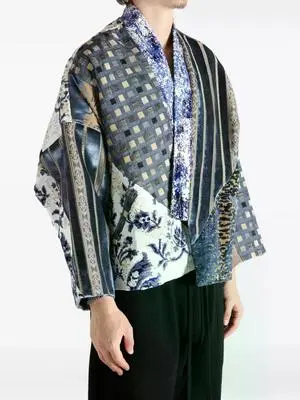 EMERGENCY ROOM Patchwork Velvet Jacket - Blue
