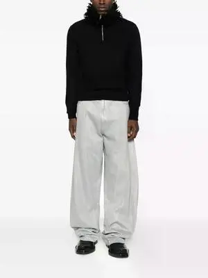 MUGLER Paneled Straight-leg Jeans