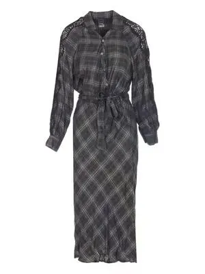 Pinko Osane Check Maxi Dress