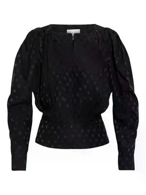 Isabel Marant Polka-dot Puff-sleeve Top
