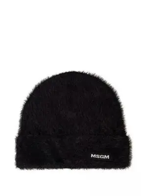 MSGM Mohair Logo Beanie - Black