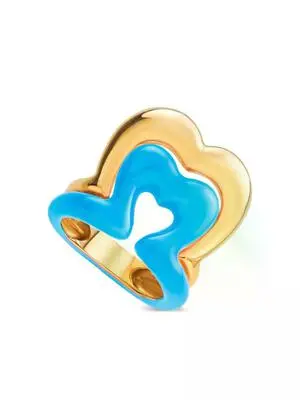NEVERNOT 14kt Enamel Heart Ring - Gold