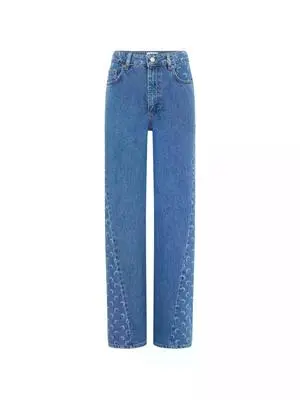 MARINE SERRE Moon Laser Wide-leg Jeans - Blue