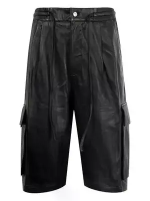 NAHMIAS Leather Cargo Shorts