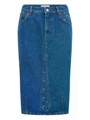 MARINE SERRE Moon Laser Denim Midi Skirt