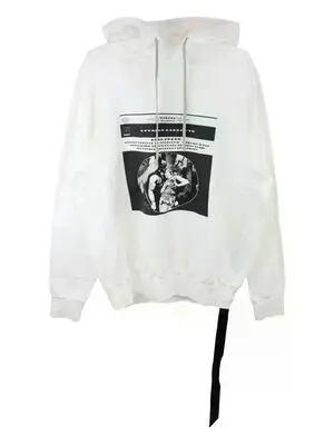 Rick Owens Graphic-print Hoodie - White