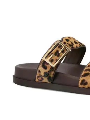 Fendi Leopard-print Buckle Sandals