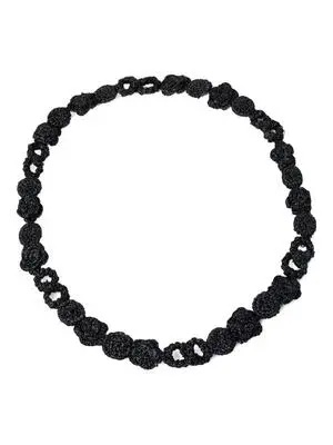 Liviana Conti Crocheted-flowers Necklace - Black