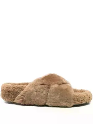 ATP ATELIER Shearling Slippers - Neutrals