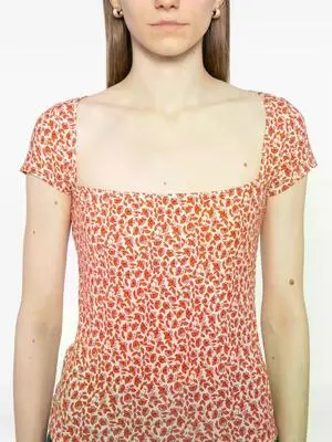 REFORMATION Bardot Top - Orange