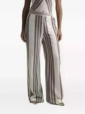 Pho Firenze Stripe-pattern Wide-leg Trousers