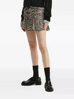 B+AB Leopard-print Ruffled Mini Skirt