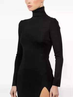 LA GALPA Turtleneck Side-slit Dress