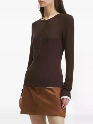 B+AB Long-sleeve Half-button T-shirt