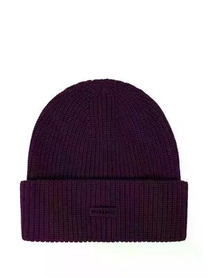 Pinko Ribbed Knit Beanie - Purple