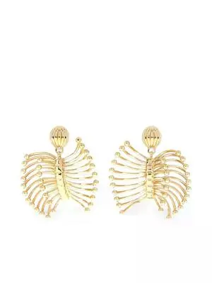 Miu Miu Beaded Fan Earrings - Gold